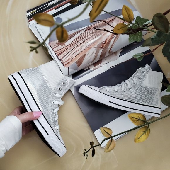 Converse | Shoes | Converse Diamond Allover Metallic Shimmer Hi Top ...